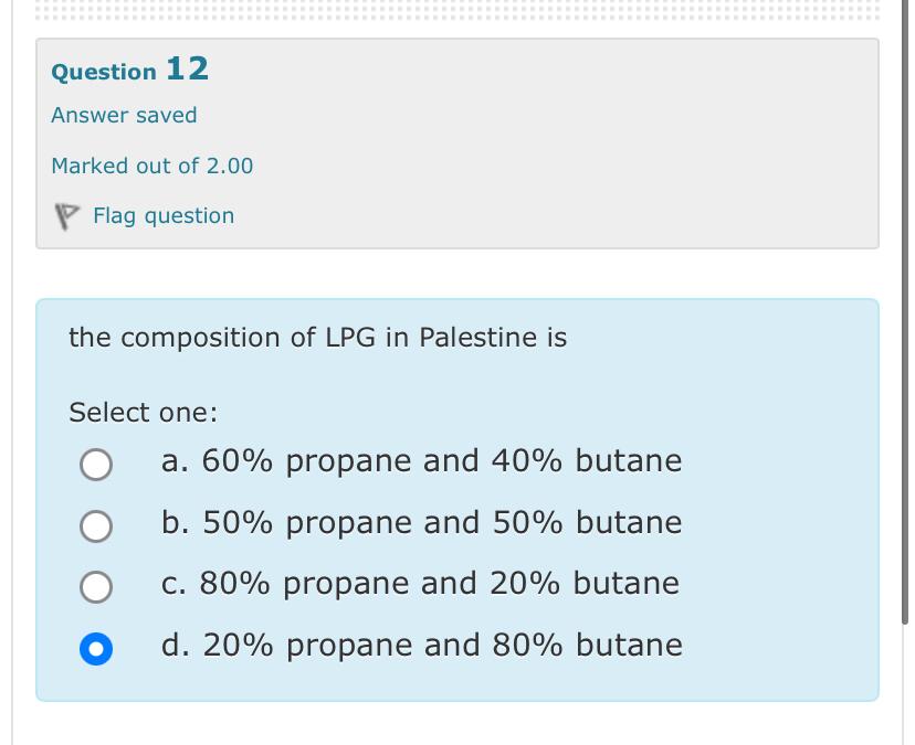 Solved Question 12Answer savedMarked out of 2.00Flag | Chegg.com