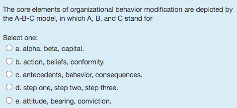 Solved The core elements of organizational behavior | Chegg.com