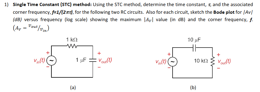 Solved Single Time Constant (STC) ﻿method: Using the STC | Chegg.com