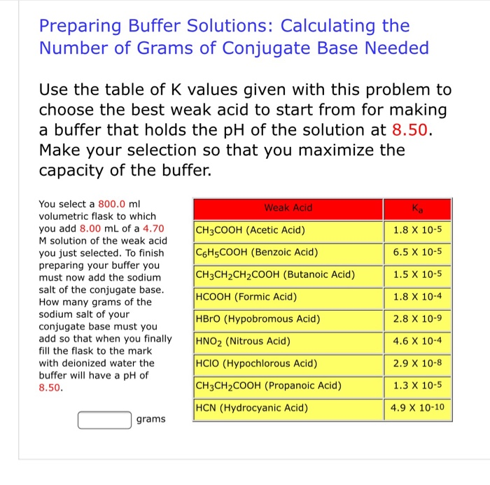 Solved Preparing Buffer Solutions: Calculating the Number of | Chegg.com