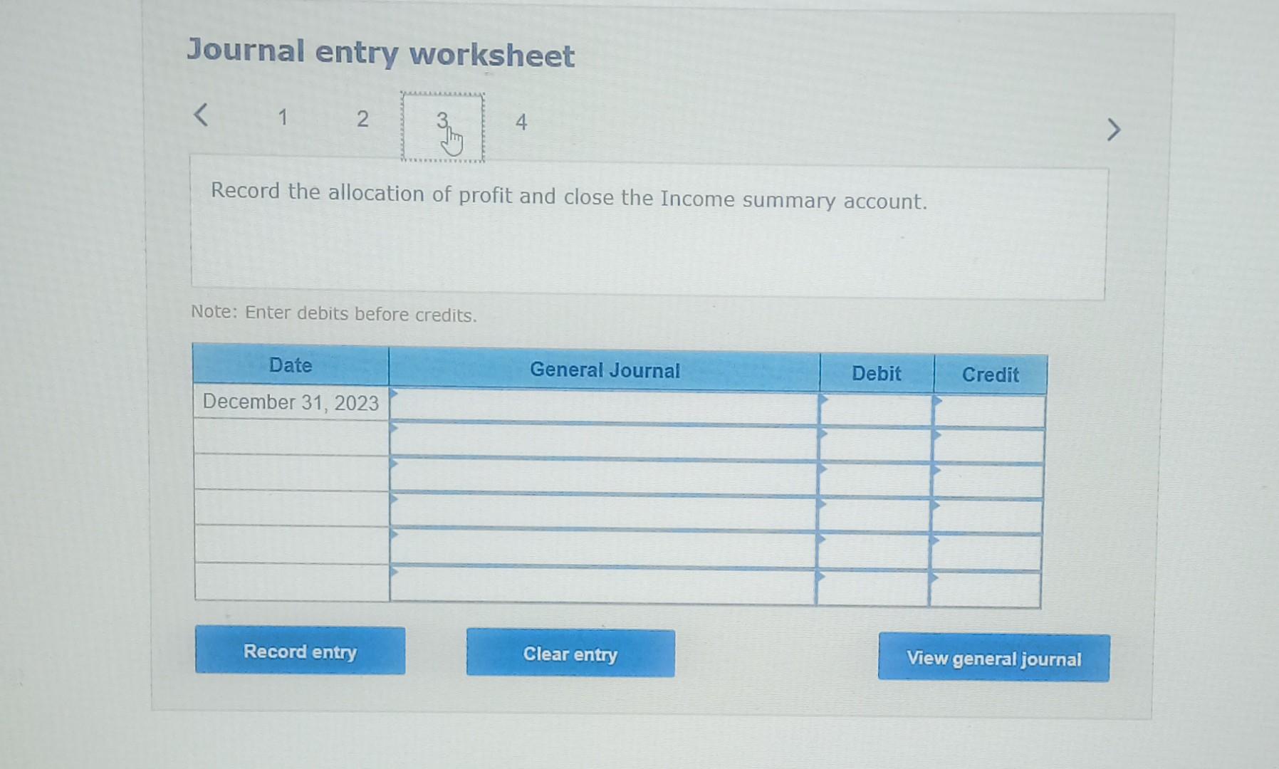 Solved Journal entry worksheet 4 Record the allocation of | Chegg.com