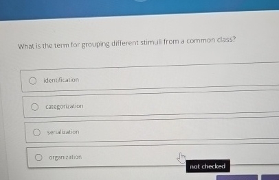 Solved What is the term for grouping different stimuli from | Chegg.com