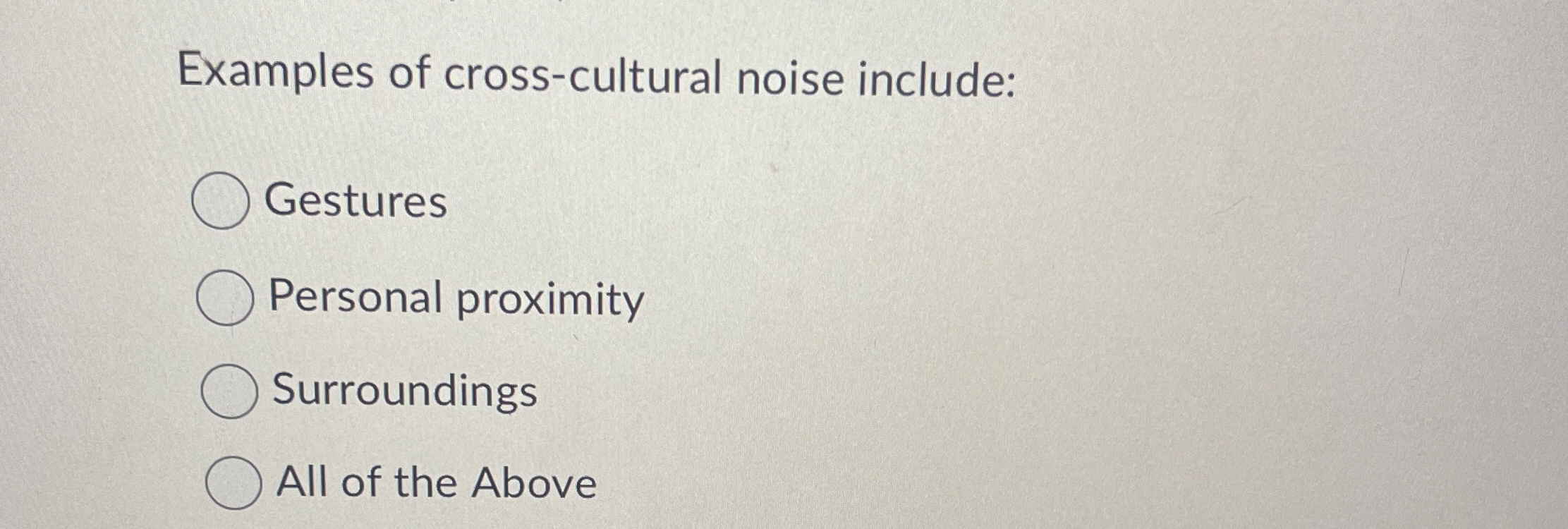 Solved Examples of cross-cultural noise | Chegg.com