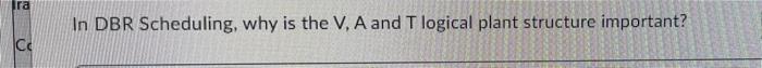 Solved Describe the key elements of a DBR scheduling system | Chegg.com