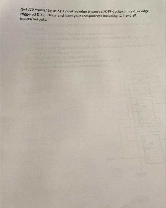 Solved QH6 [10 Points] By using a positive edge triggered | Chegg.com