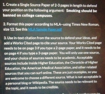 Solved Create a Single Source Paper of 2-3 ﻿pages in length | Chegg.com