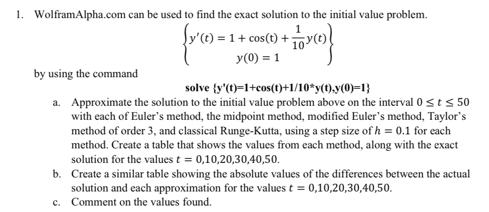 WolframAlpha.com can be used to find the exact | Chegg.com