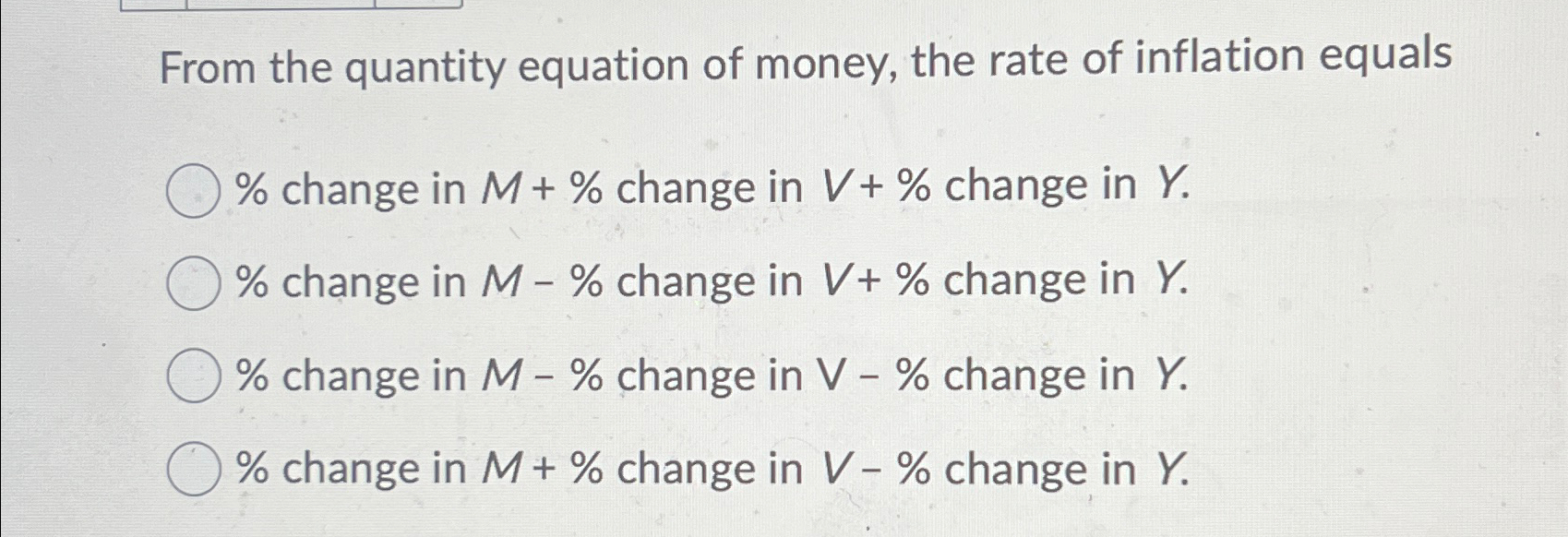 Solved From the quantity equation of money, the rate of | Chegg.com