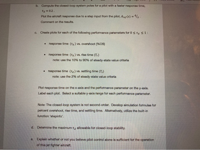 AP1. (Perform using MATLAB) Pilot Flevator Servo | Chegg.com