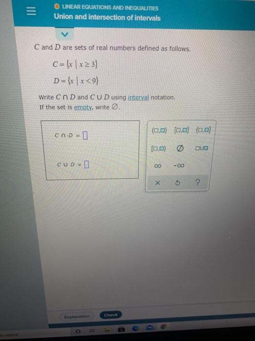 Solved O LINEAR EQUATIONS AND INEQUALITIES Union and | Chegg.com