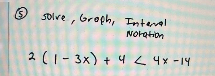 Solved solve, Groph, Interal Notation (1−3x)+4