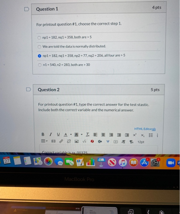 Solved Question 1 4 pts For printout question #1, choose the | Chegg.com