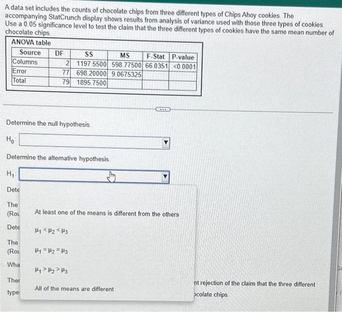 Solved A data set includes the counts of chocolate chips | Chegg.com
