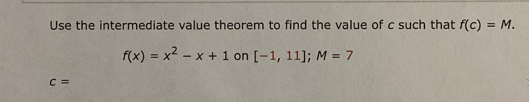 Solved Use the intermediate value theorem to find the value | Chegg.com