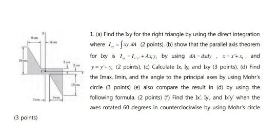 -3am 19 9. 1. (a) Find the Ixy for the right triangle | Chegg.com