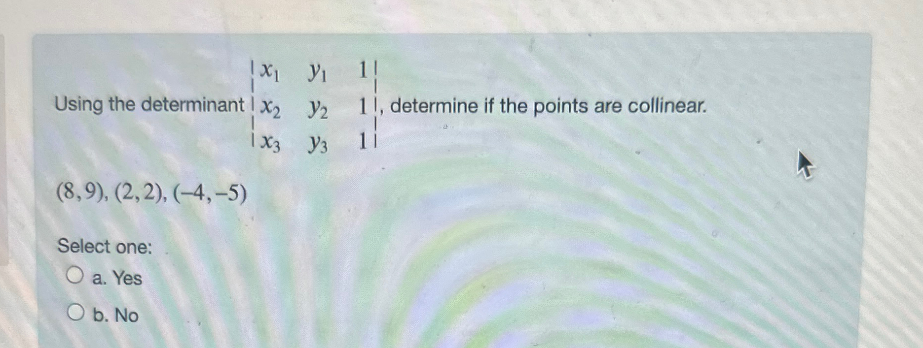 Solved Using the determinant | Chegg.com
