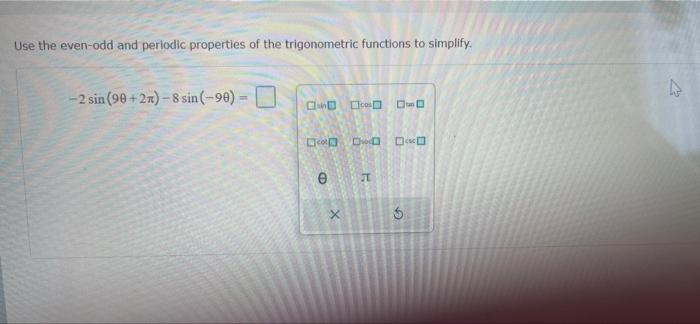 Solved Use the even-odd and periodic properties of the | Chegg.com