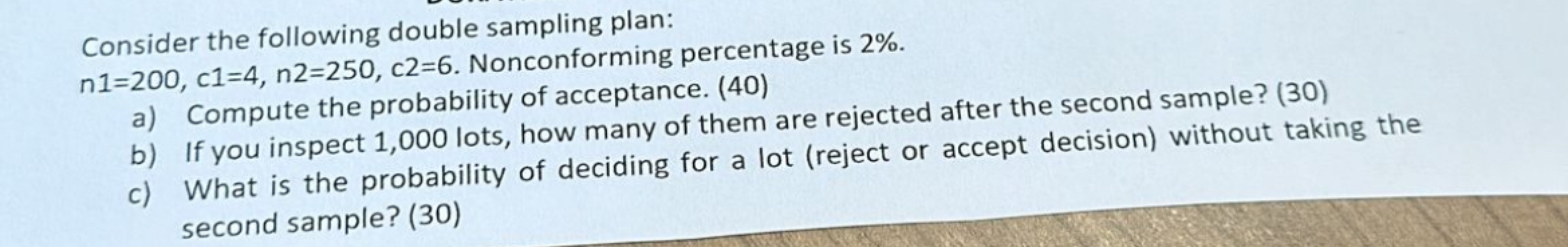 Solved Consider the following double sampling | Chegg.com
