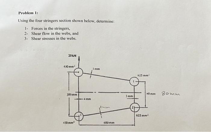 Solved Using the four stringers section shown below, | Chegg.com