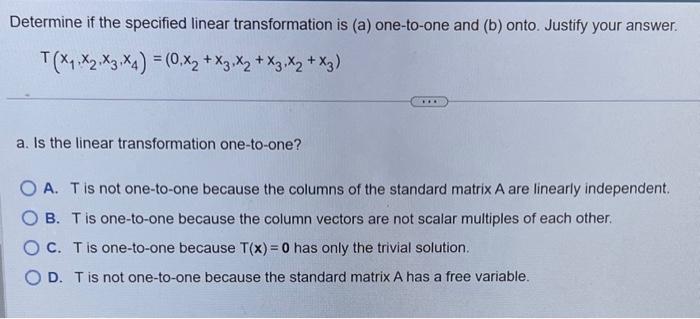 Solved Determine if the specified linear transformation is | Chegg.com