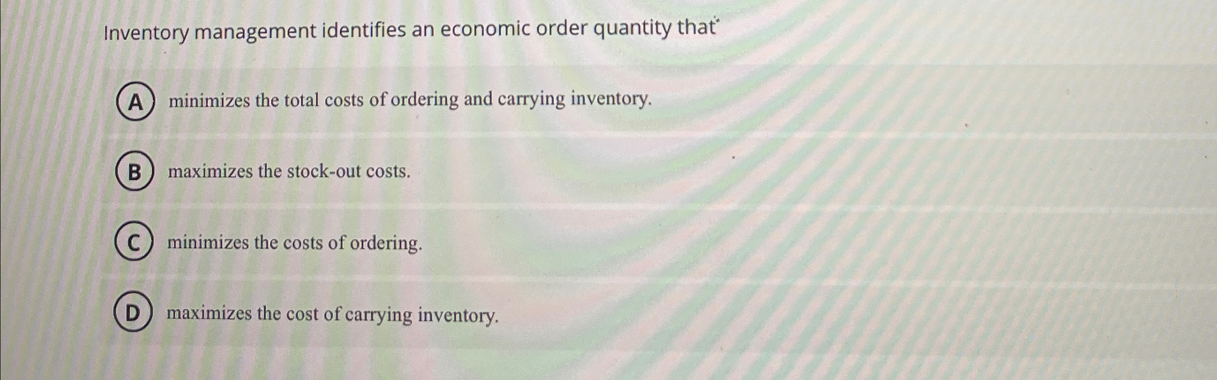 Solved Inventory management identifies an economic order | Chegg.com