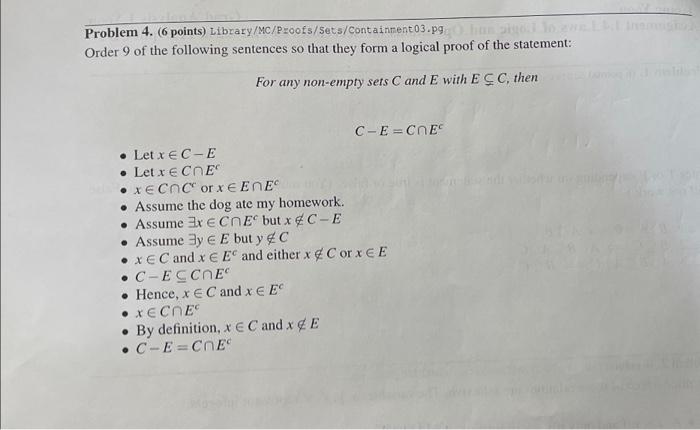Solved Z Problem 4. (6 points) | Chegg.com