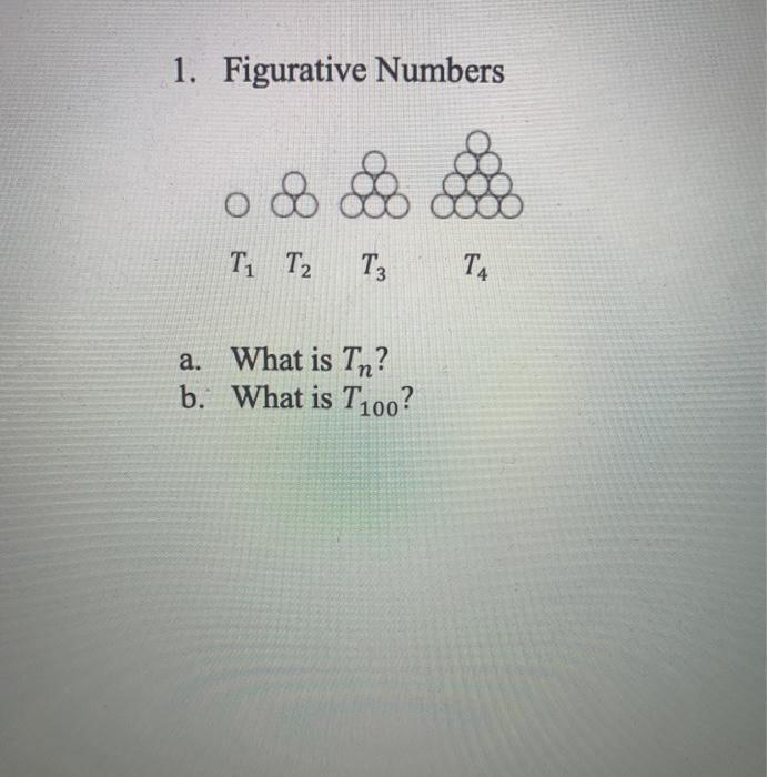 Solved 1. Figurative Numbers 88 T1 T2 T3 TA a. What is Tn? | Chegg.com