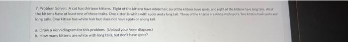 Solved 7. Problem Solver A cat has thirteen Mitters. Eight | Chegg.com