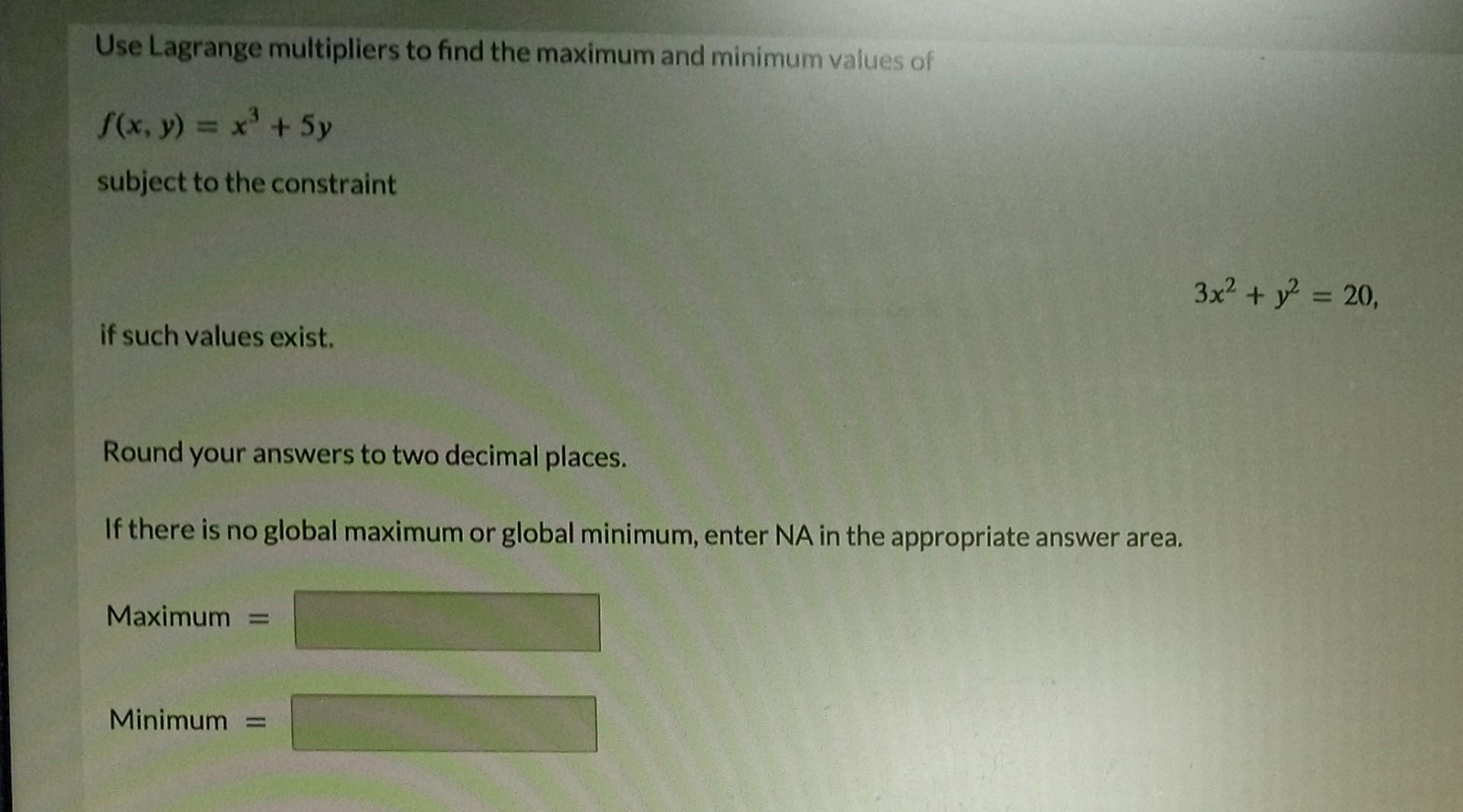 Solved Use Lagrange multipliers to find the maximum and | Chegg.com