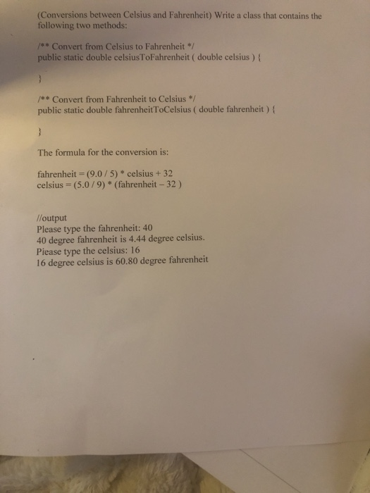 Solved (Conversions between Celsius and Fahrenheit) Write a | Chegg.com