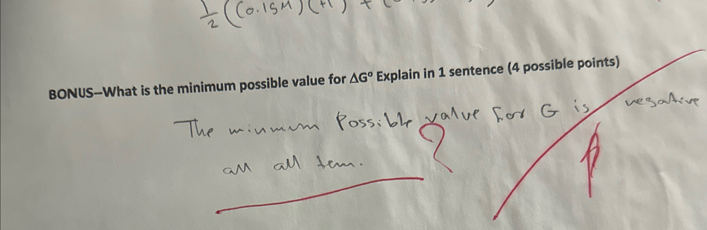 Solved BONUS-What is the minimum possible value for ΔG° | Chegg.com