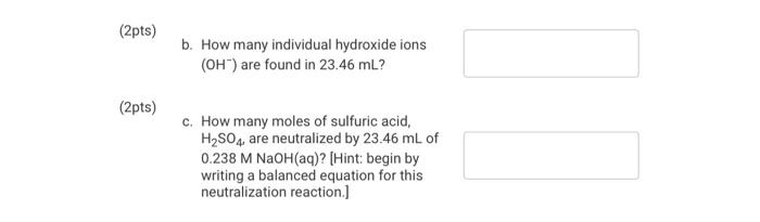 Solved Data And Report Submission - Titration (2pts) | Chegg.com