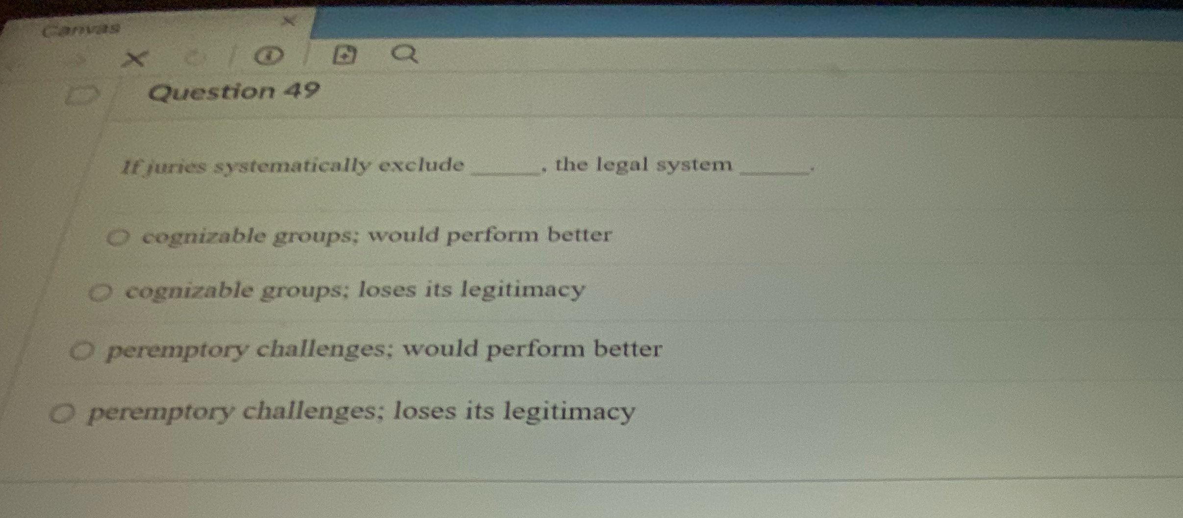 Solved th juries systematically exclude the legal system2 | Chegg.com