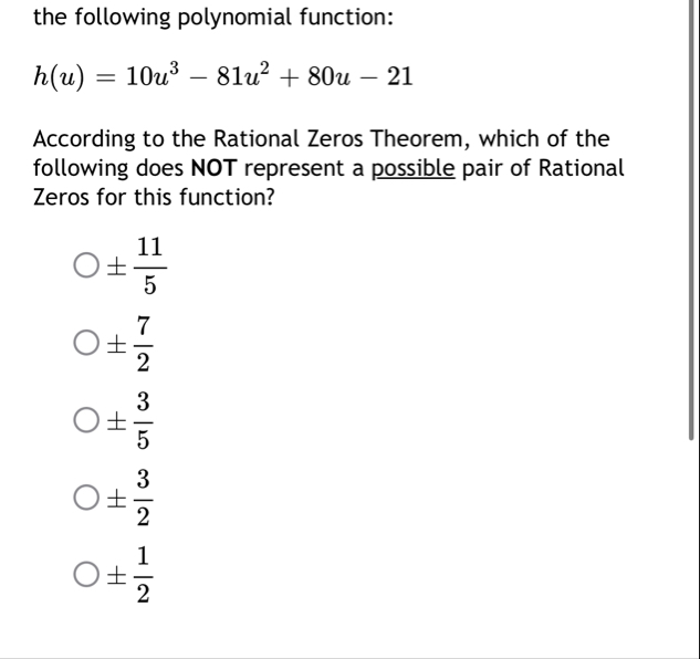 Solved the following polynomial | Chegg.com