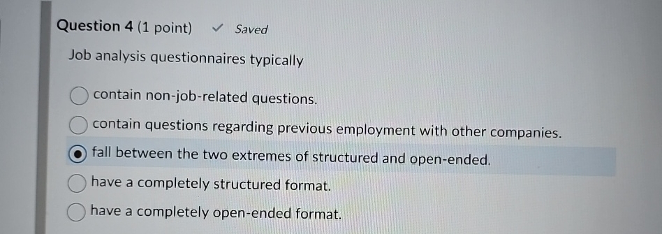 Solved Question 4 (1 ﻿point) ﻿SavedJob analysis | Chegg.com