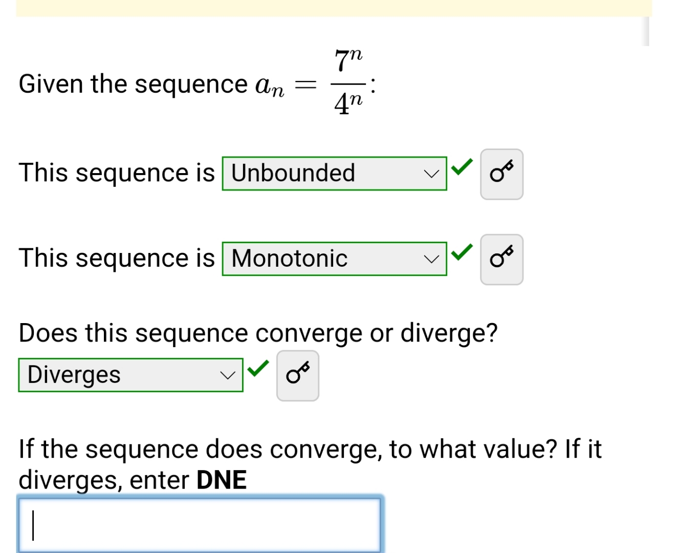 Solved Given the sequence an=7n4n ﻿:This sequence isThis | Chegg.com