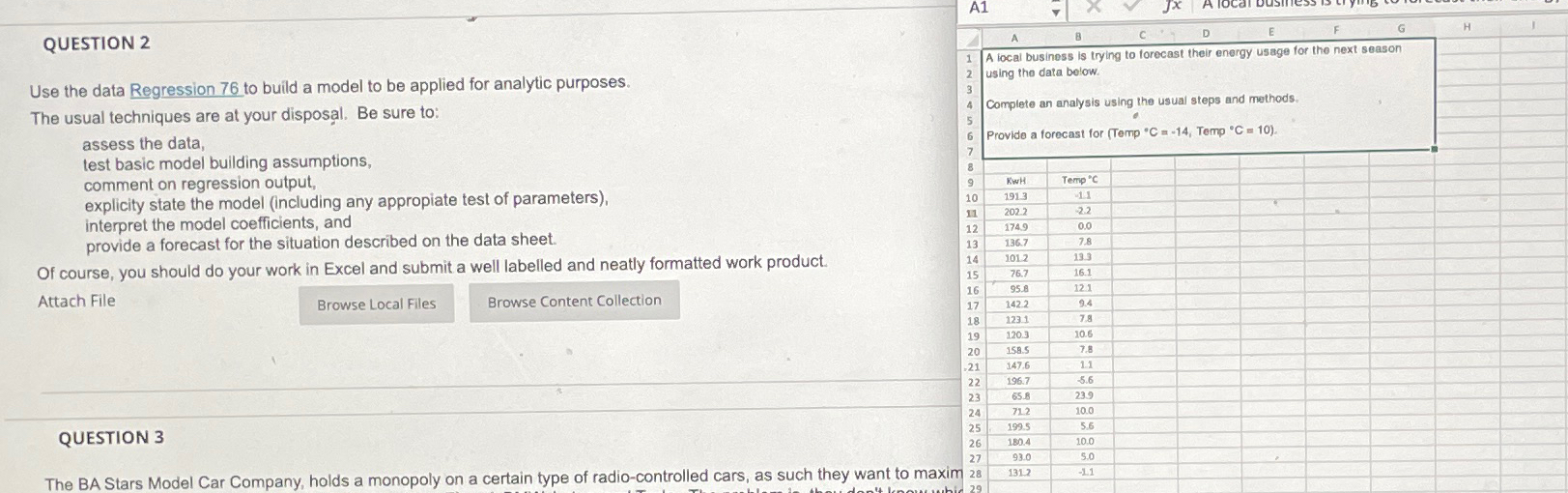 Solved QUESTION 2Use the data Regression 76 ﻿to build a | Chegg.com