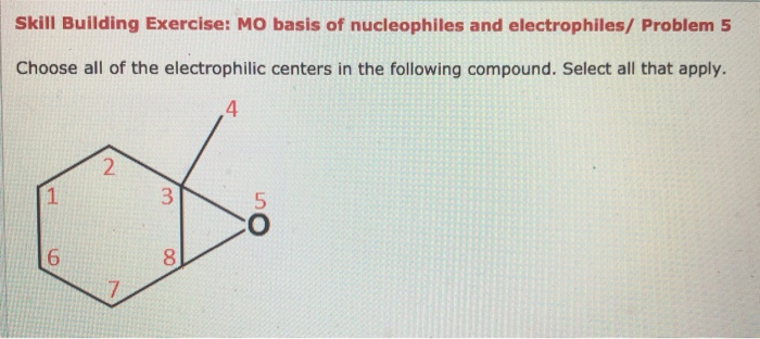 Solved Skill Building Exercise: MO basis of nucleophiles and | Chegg.com