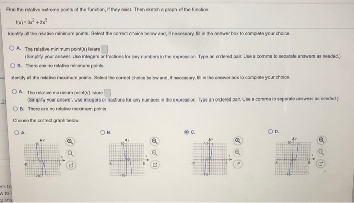 Solved Find the relative extreme points of the function, if | Chegg.com