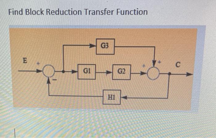 Solved Find Block Reduction Transfer Function G3 E C G1 G2 | Chegg.com