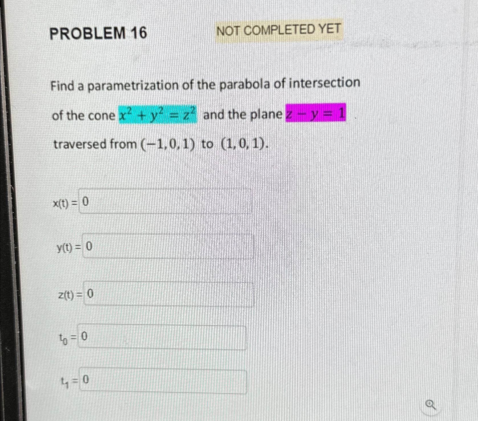 Solved Problem 16not Completed Yetfind A Parametrization Of
