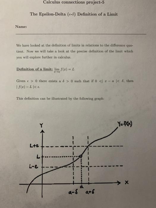 Solved Calculus connections project-5 The Epsilon-Delta | Chegg.com