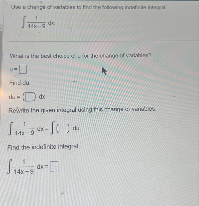 Solved Use a change of variables to find the following | Chegg.com