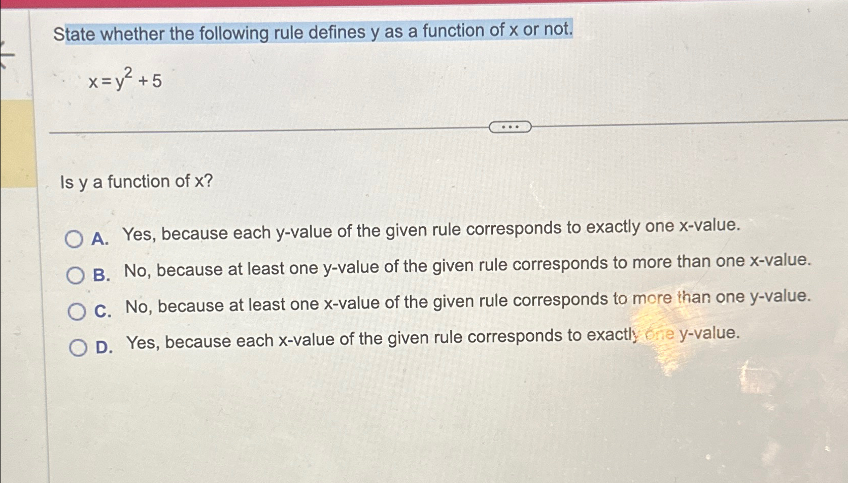 Solved State whether the following rule defines y ﻿as a | Chegg.com