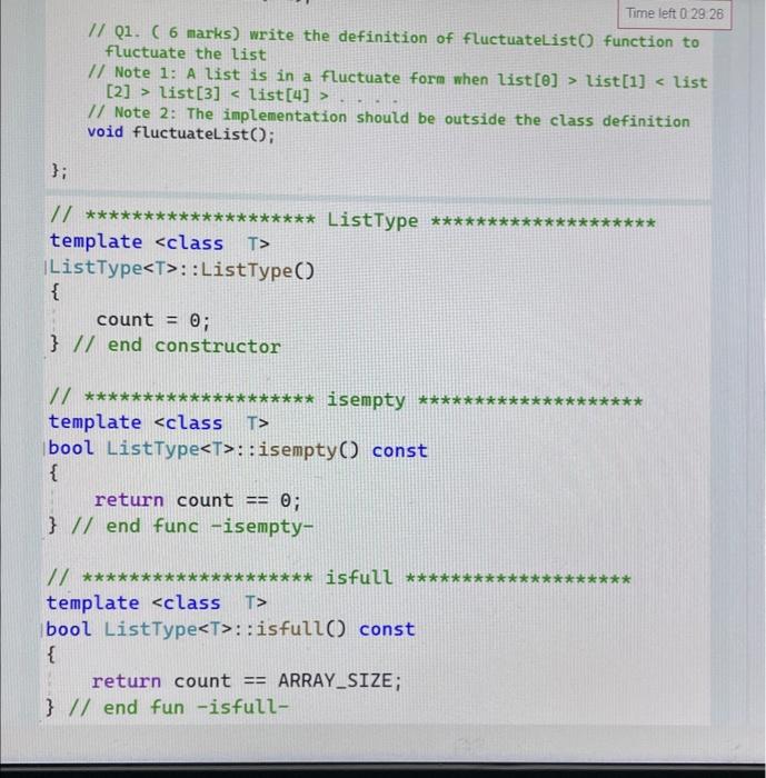 Solved Check the following class and its functions' | Chegg.com