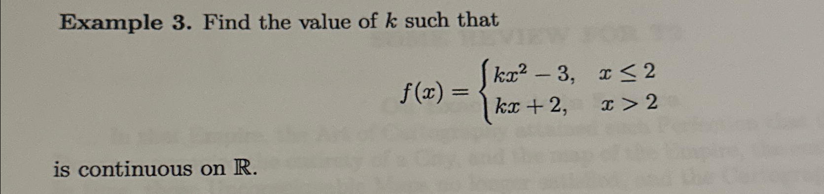 Solved Example 3. ﻿Find the value of k ﻿such | Chegg.com