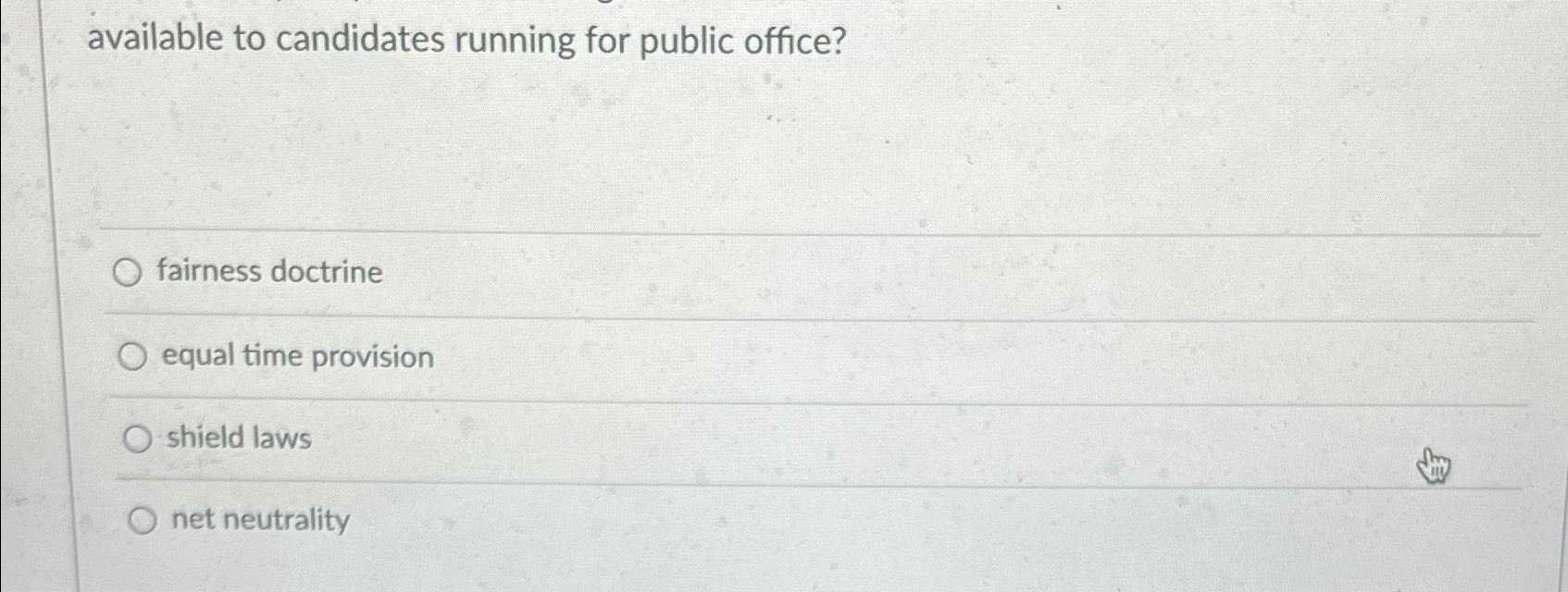 Solved available to candidates running for public | Chegg.com