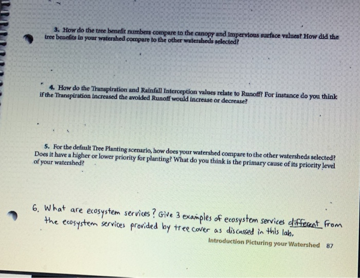 Solved 3. How do the tree benefit numbers compare to the | Chegg.com