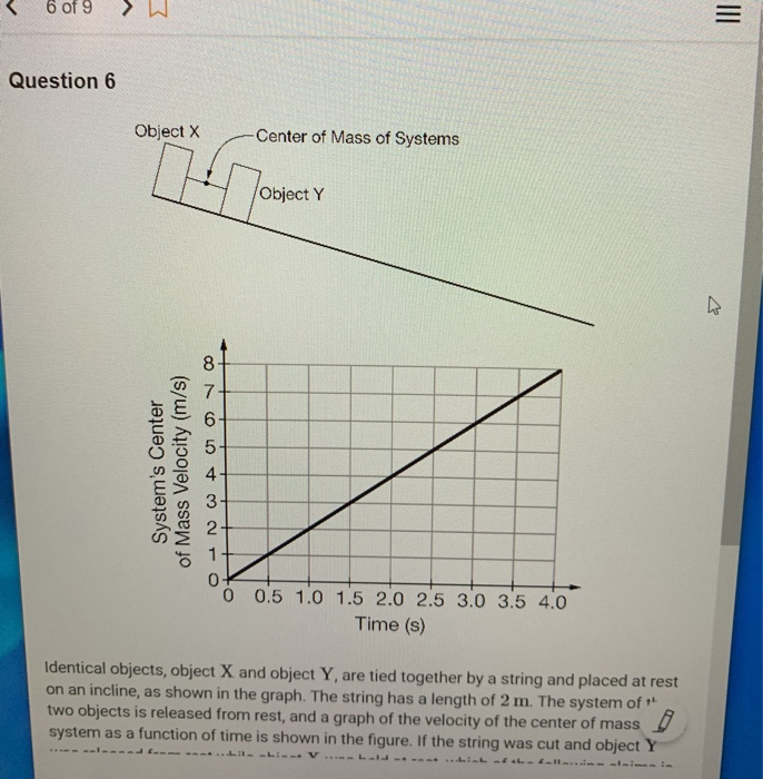 Solved ( 6 of 9 > Question 6 Object X -Center of Mass of | Chegg.com