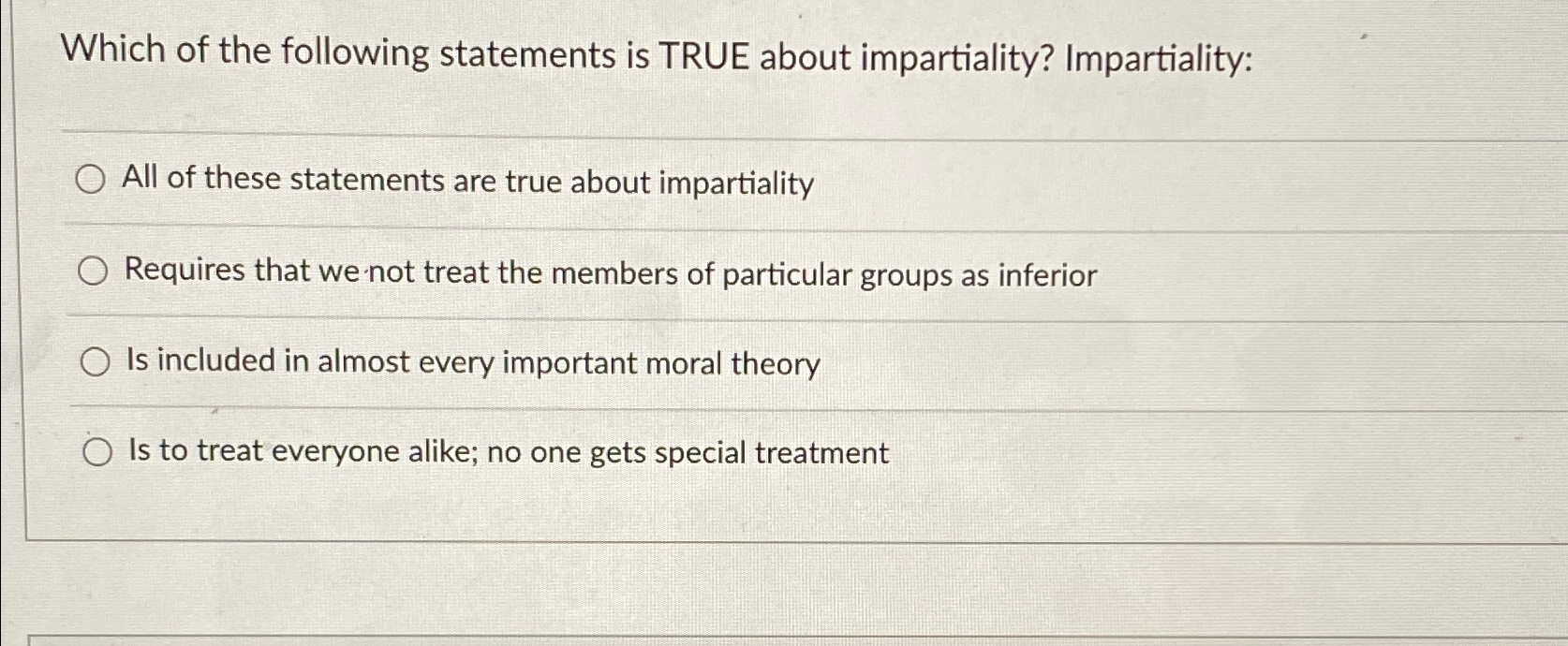Solved Which of the following statements is TRUE about | Chegg.com